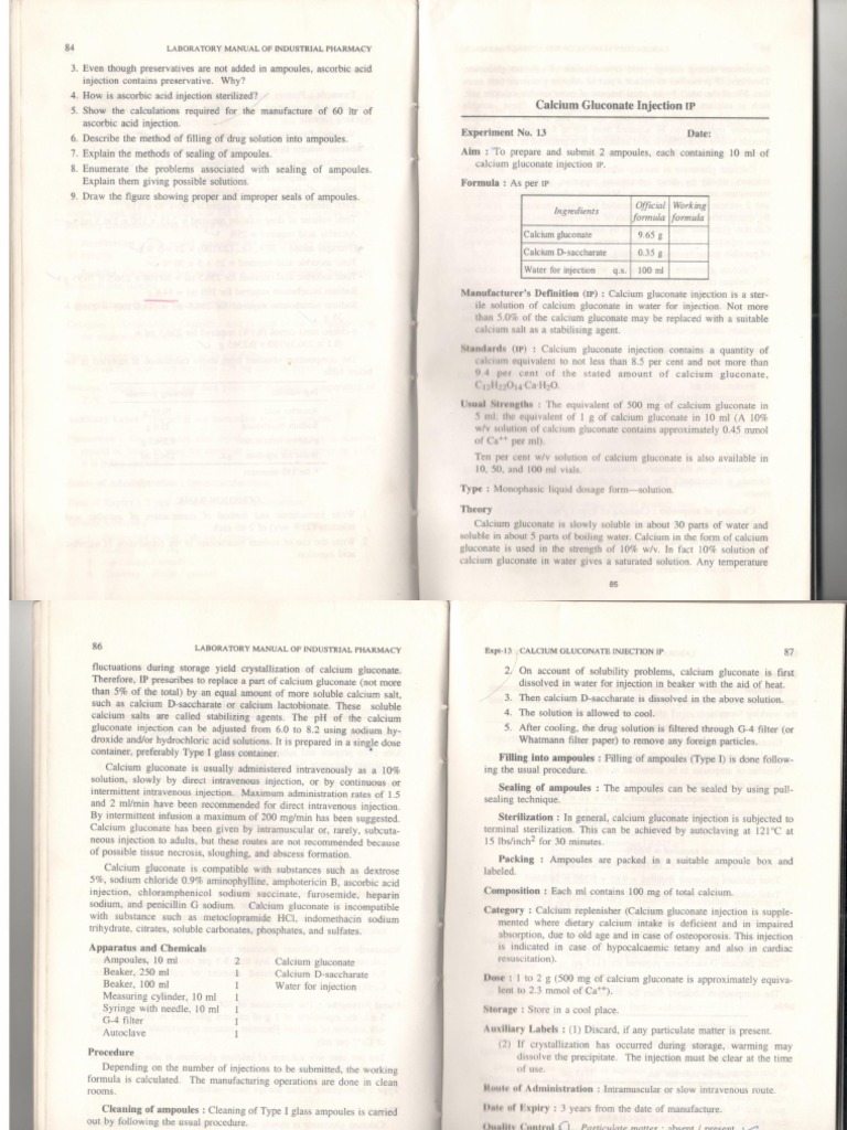 Calcium Gluconate Inj | PDF