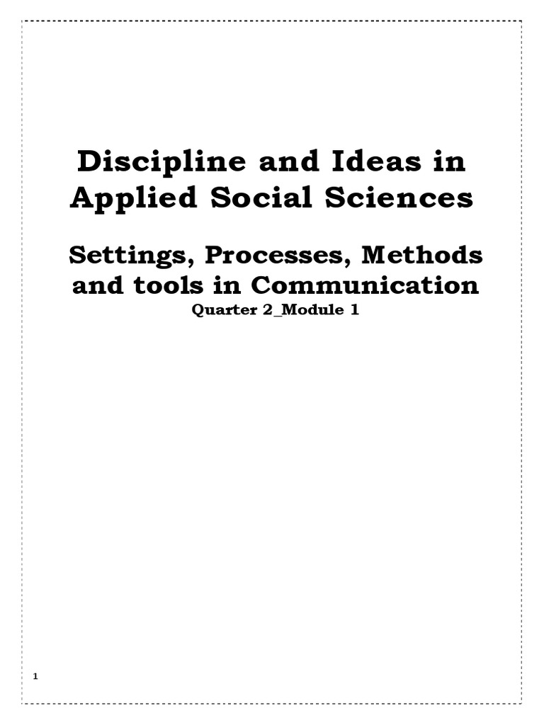 DIASS - Q2 - Module 1 | PDF | Community | Mass Media