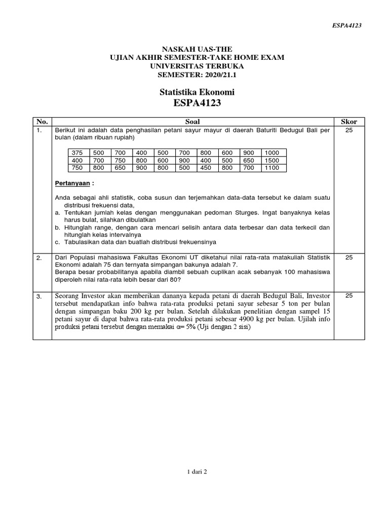 Naskah ESPA4123 The 1 PDF | PDF