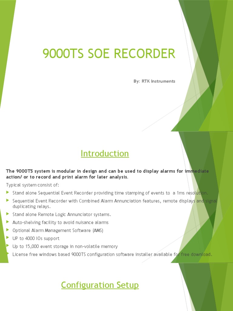 9000Ts Soe Recorder: By: RTK Instruments | PDF | Relay | Input/Output