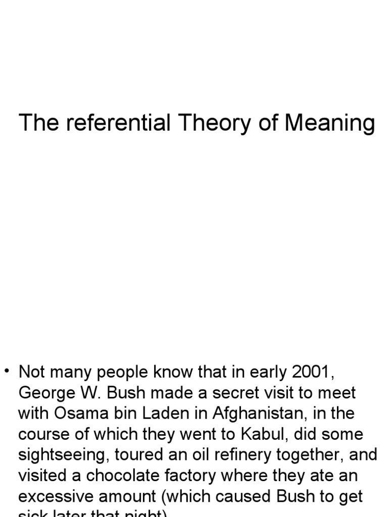 The Referential Theory of Meaning | PDF | Grammar | Syntax
