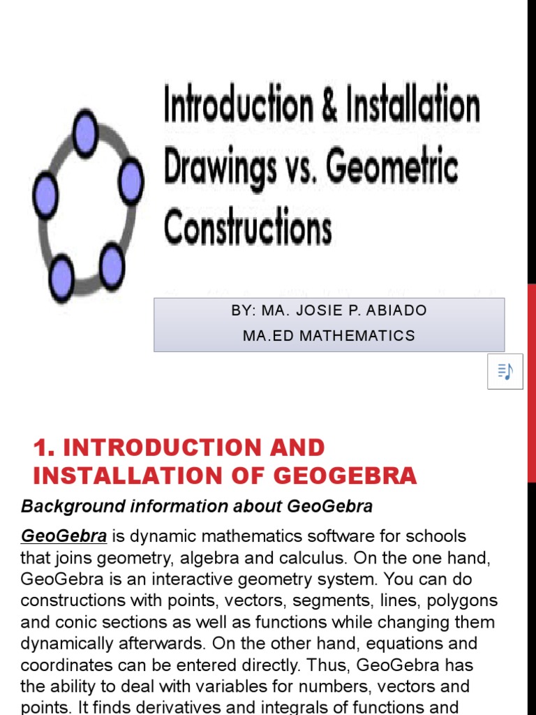 Introduction To Geogebra & Drawing Vs Construction | PDF