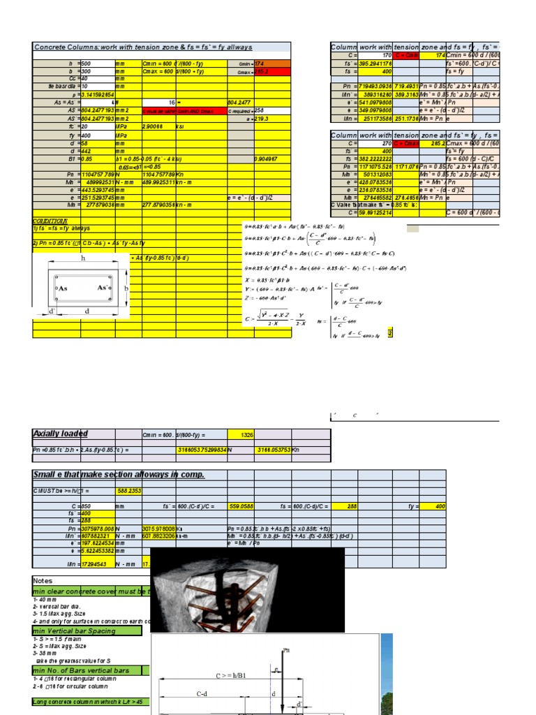 Column Exal Sheet | PDF | Column | Structural Engineering