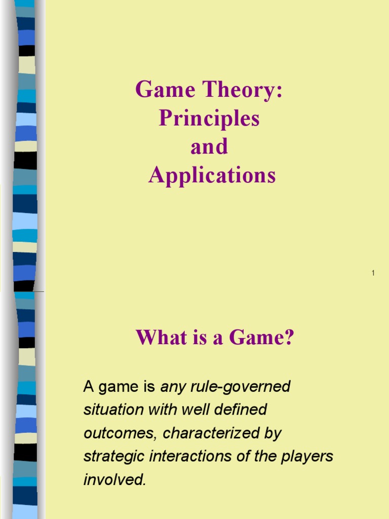 Game Theory: Principles and Applications | PDF | Game Theory | Economic ...