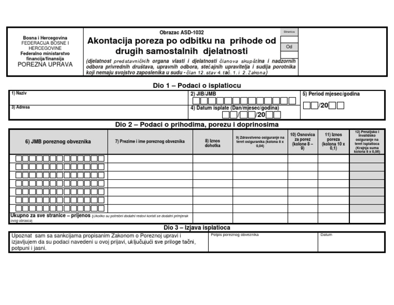 ASD Obrazac | PDF