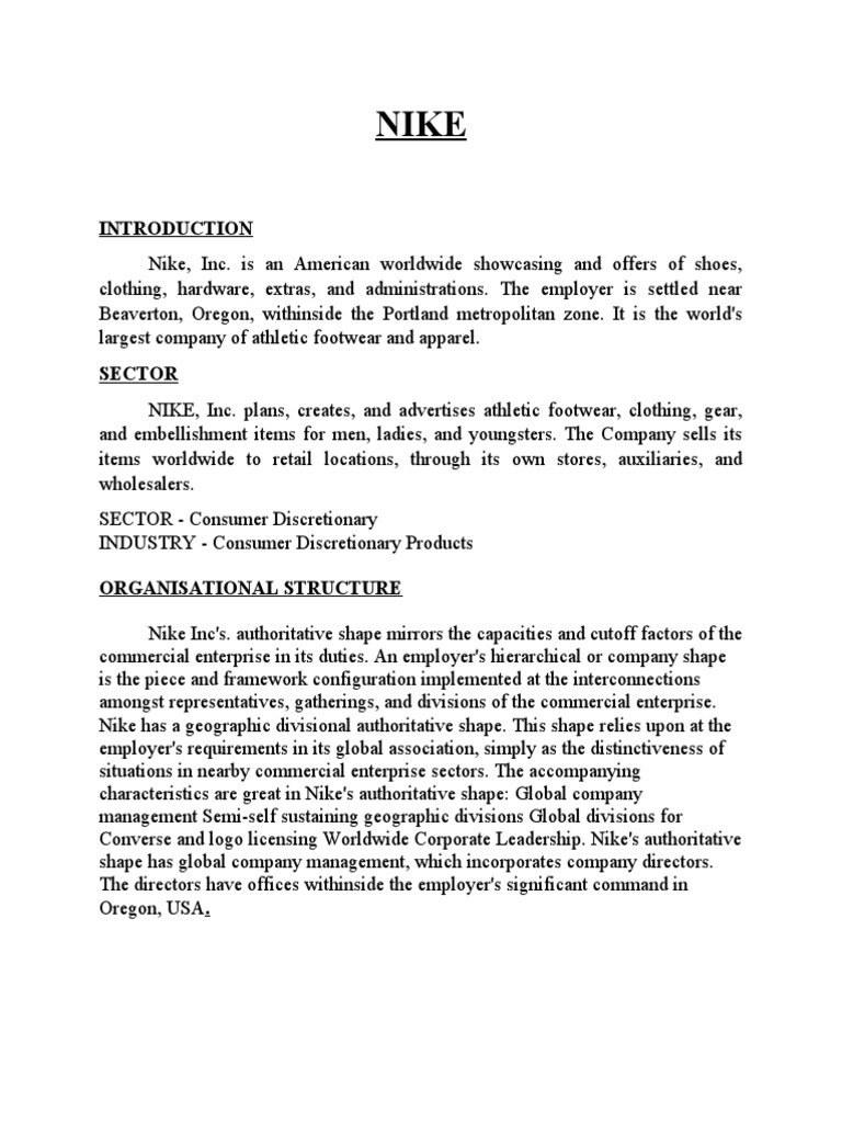An Analysis of Nike's Organizational Structure, Business Strategy, SWOT ...
