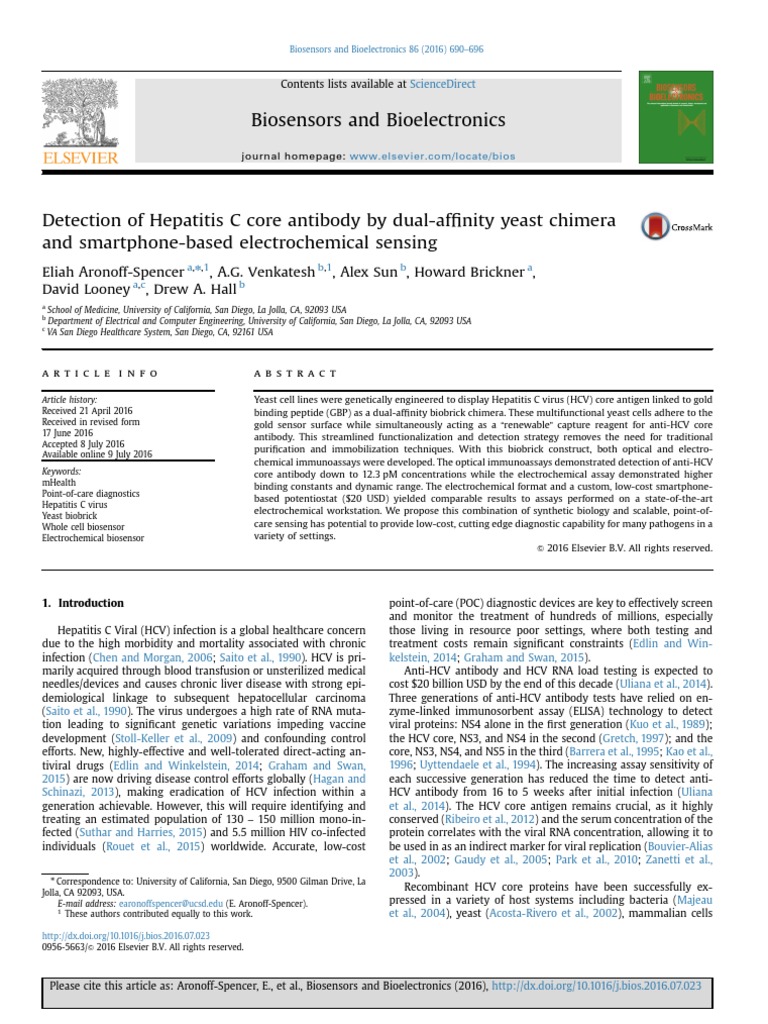 Biosensors and Bioelectronics | PDF | Biosensor | Dna Sequencing