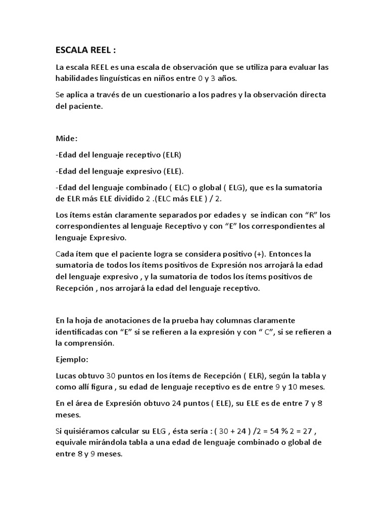 REEL Scale: Evaluating Language Skills in Young Children | PDF