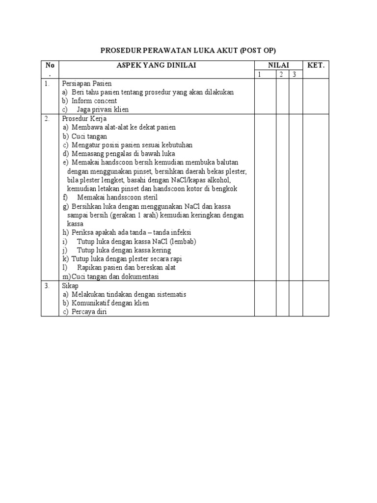 Prosedur Perawatan Luka Akut | PDF
