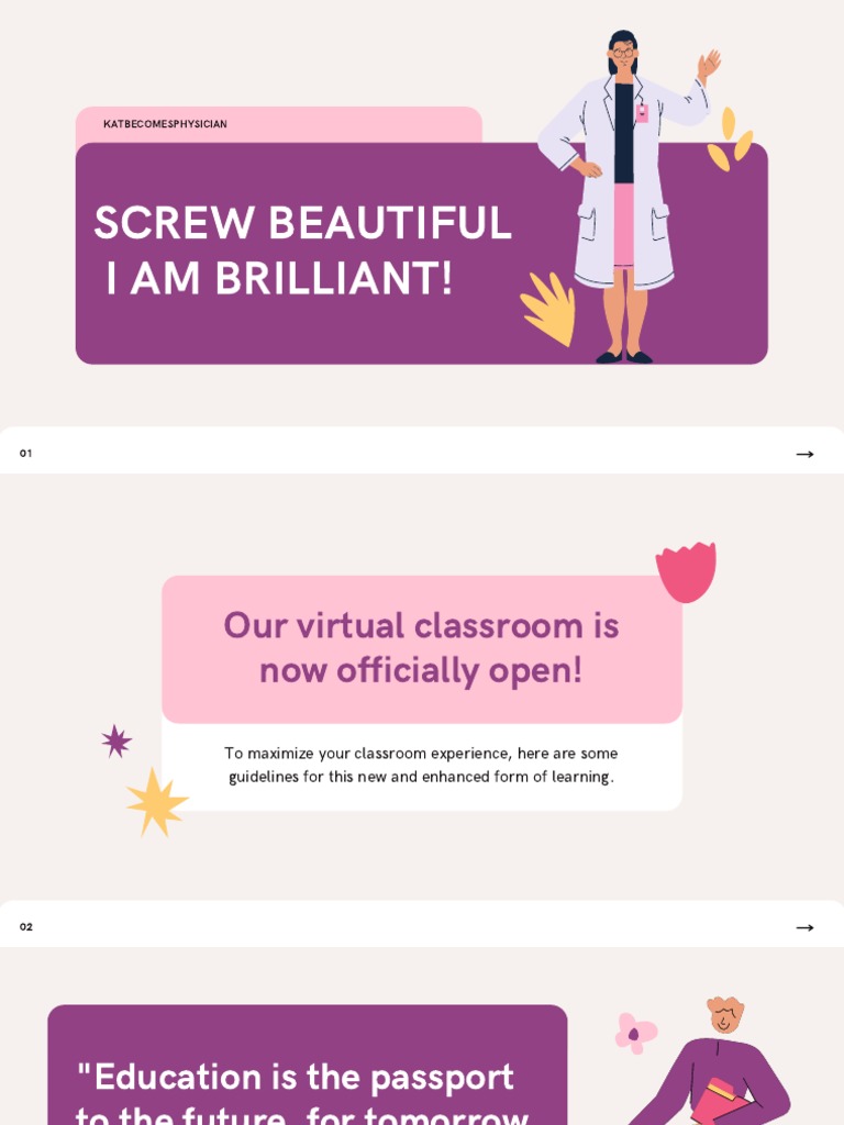 Illustrated Pink and Purple Classroom Rules and Online Etiquette ...