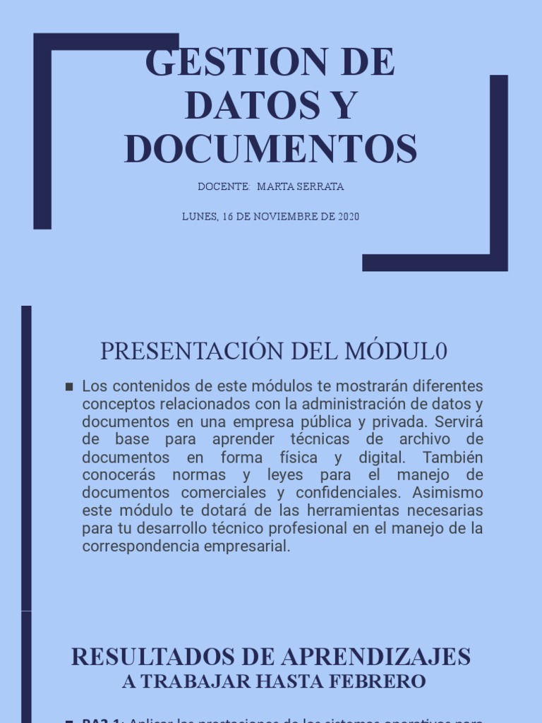Gestion de Datos y Documentos | PDF | Información | Tecnologías de la información