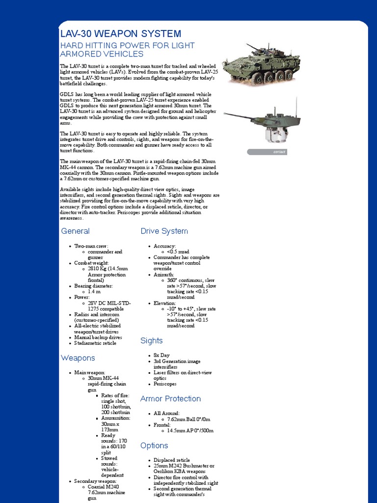 Lav-30 Weapon System: Hard Hitting Power For Light Armored Vehicles ...