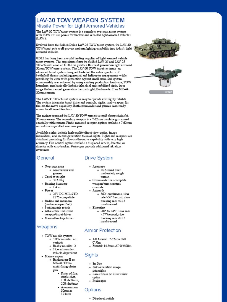 Lav-30 Tow Weapon System: Missile Power For Light Armored Vehicles ...