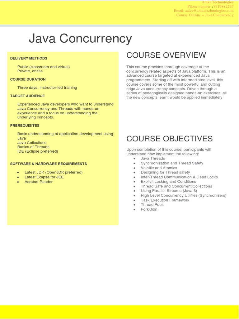 Java Concurrency | PDF | Thread (Computing) | Java (Programming Language)