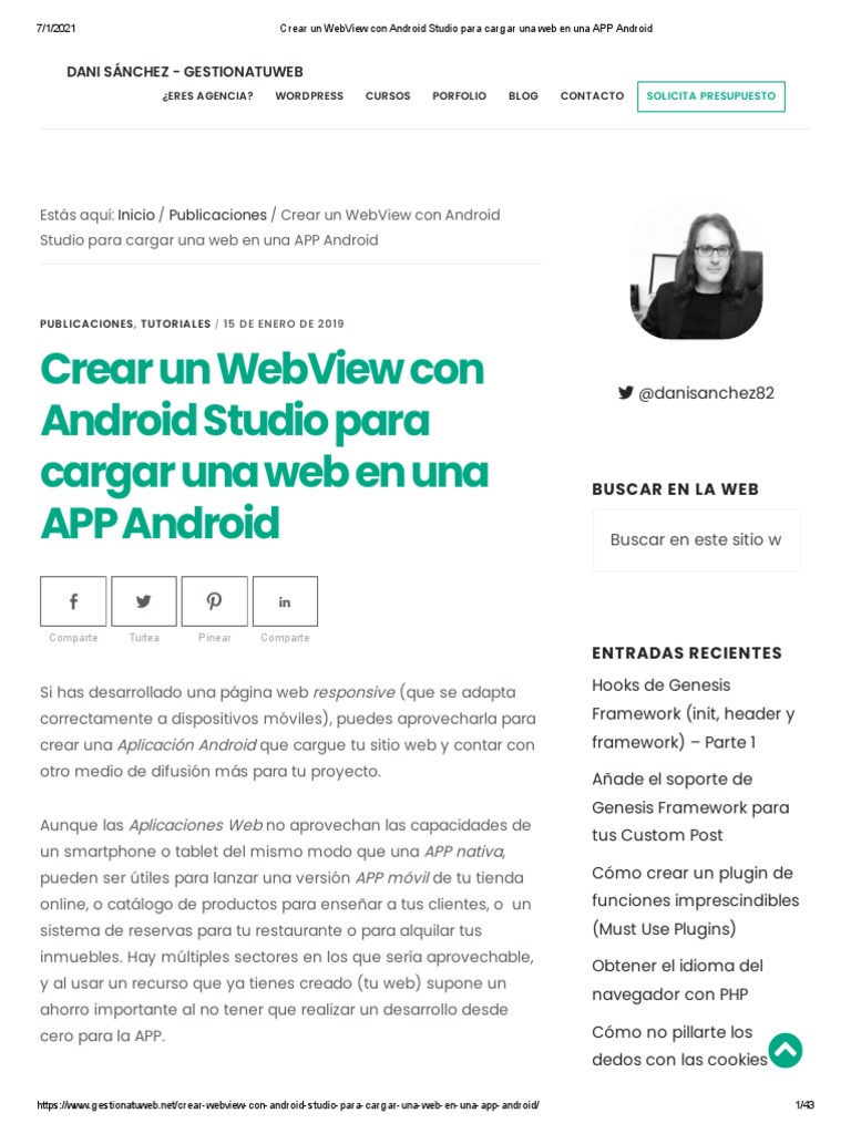 Crear Un WebView Con Android Studio para Cargar Una Web en Una APP Android | PDF | Aplicación ...