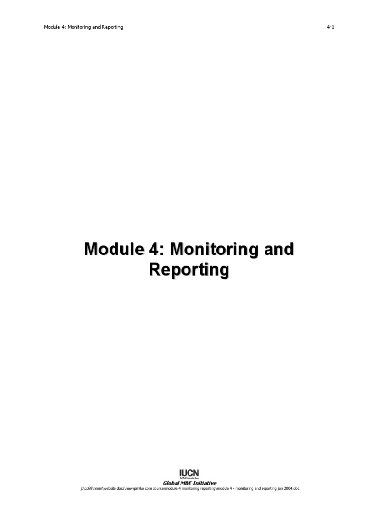 Module4 Monitoring Reporting 04 PDF | PDF | Monitoring And Evaluation ...