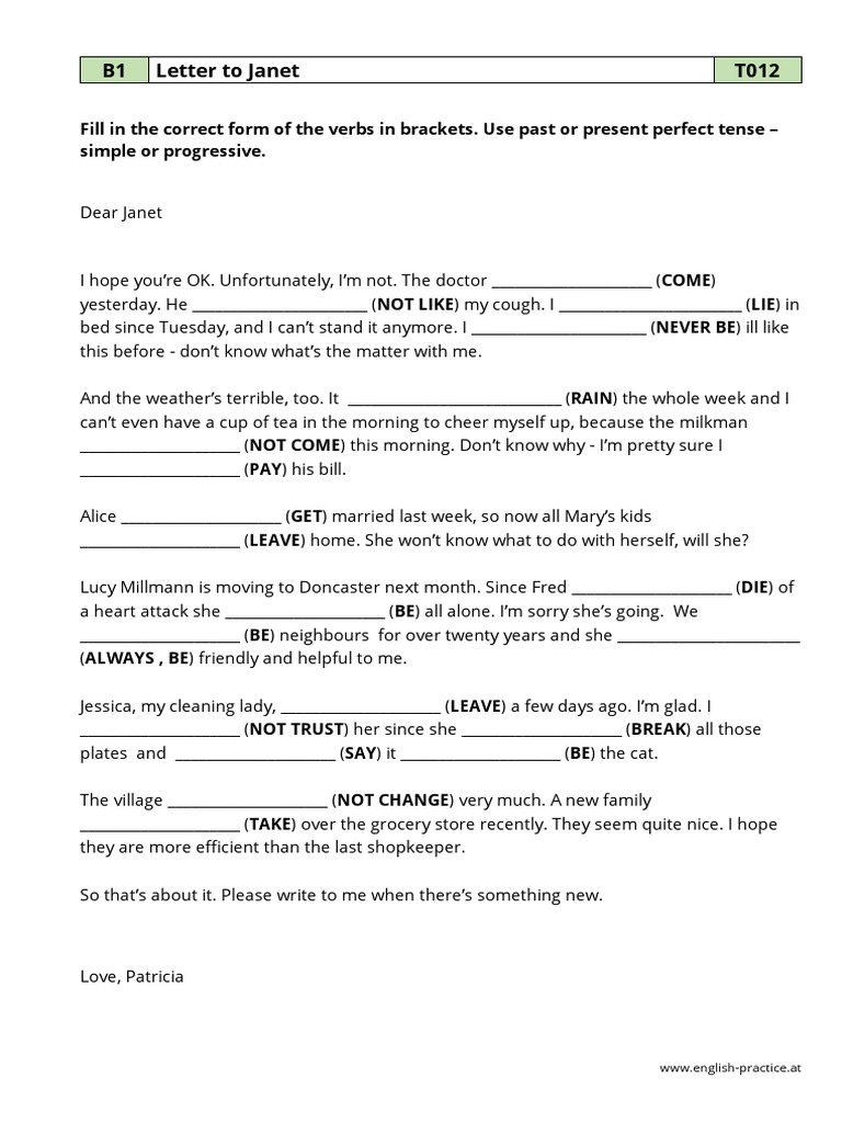 T 012 Letter To Janet PDF | PDF | Morphology | Linguistic Typology