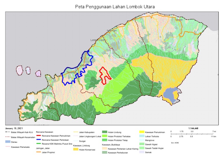 Peta Penggunaan Lahan Lombok Utara | PDF