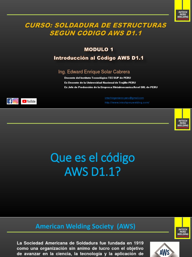 Sesion 1 Soldadura de Estruct Segun Aws D1.1 PDF | PDF | Soldadura | Construcción