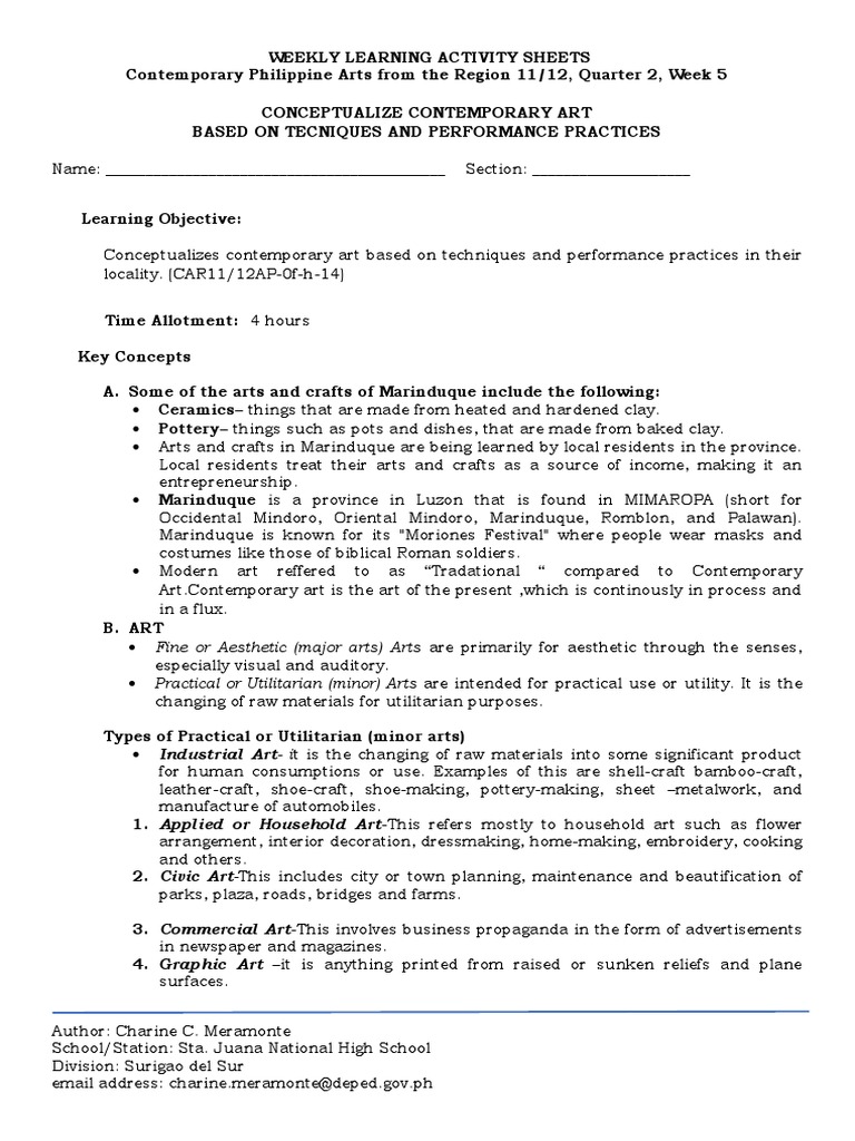 Contemporary Philippine Arts From The Region - Grade12-Quarter-2-Week5 ...