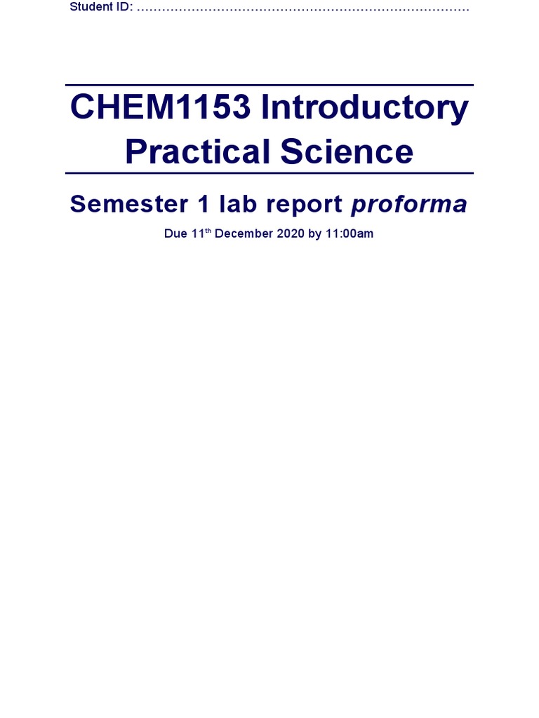 Biol Lab Report Proforma | PDF