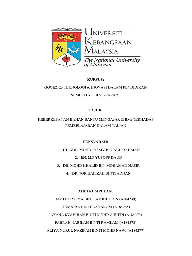 Keberkesanan Bahan Bantu Mengajar BBM Terhadap Pembelajaran Dalam Talian | PDF