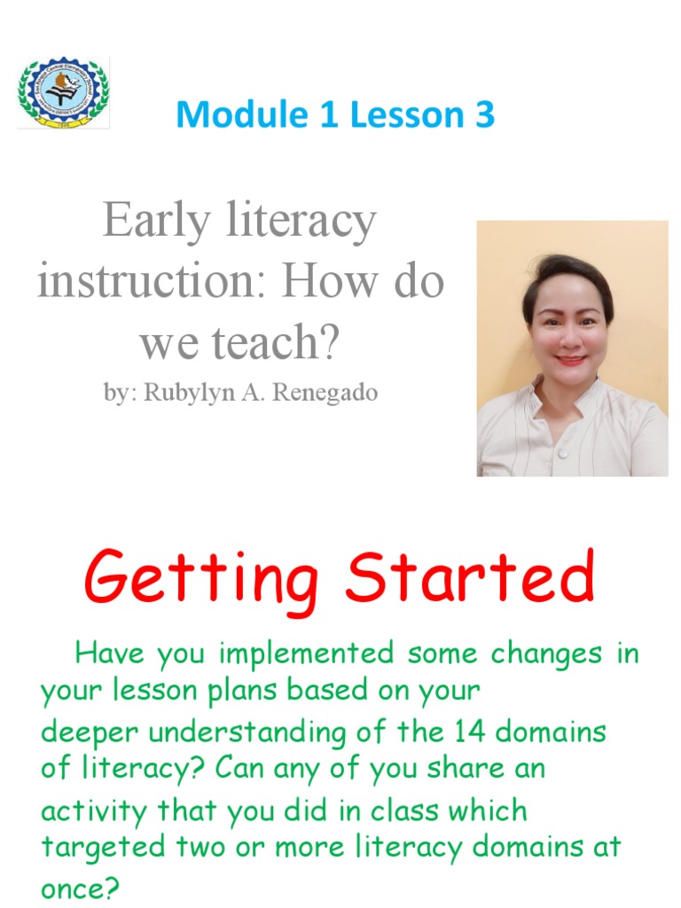 Module 1 Lesson 3 | PDF | Books | Literacy