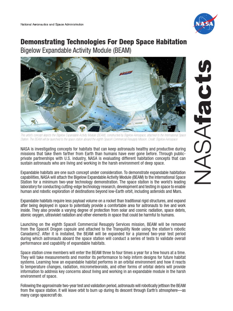 Bigelow Expandable Activity Module | PDF | Space X Dragon | Nasa