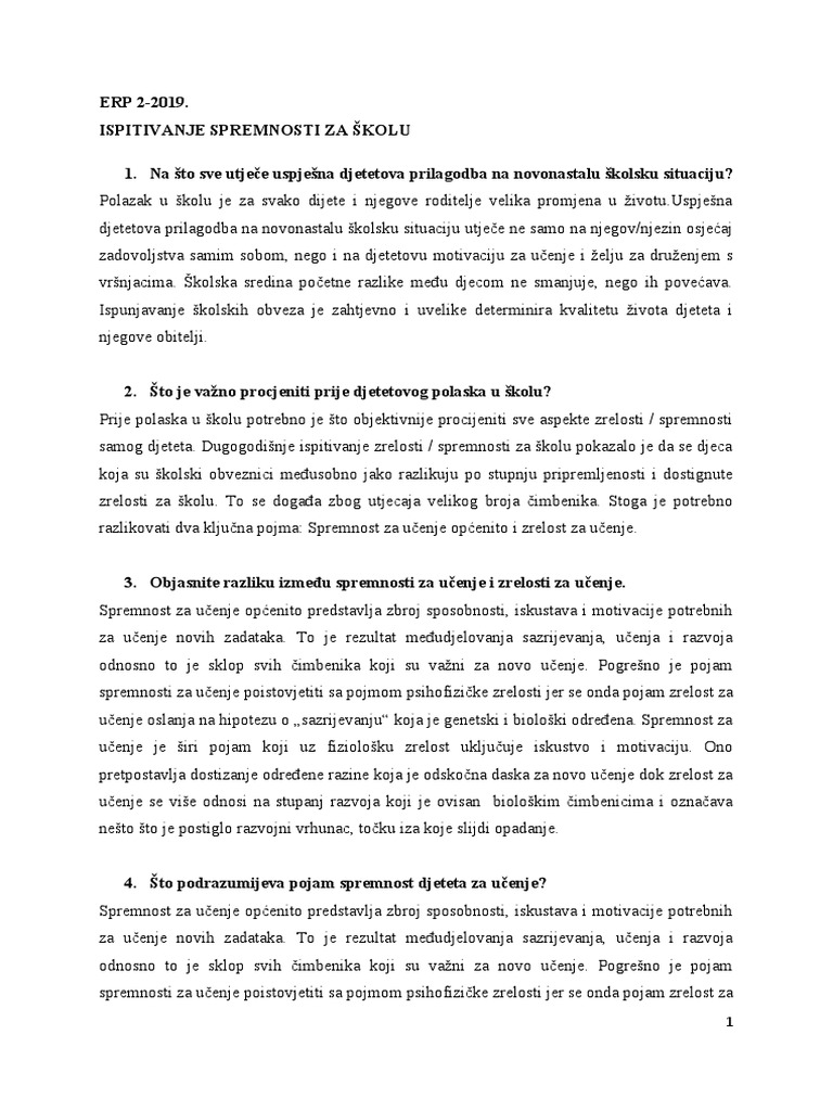 Erp2-Skripta-2019-Odgovori I Pitanja | PDF