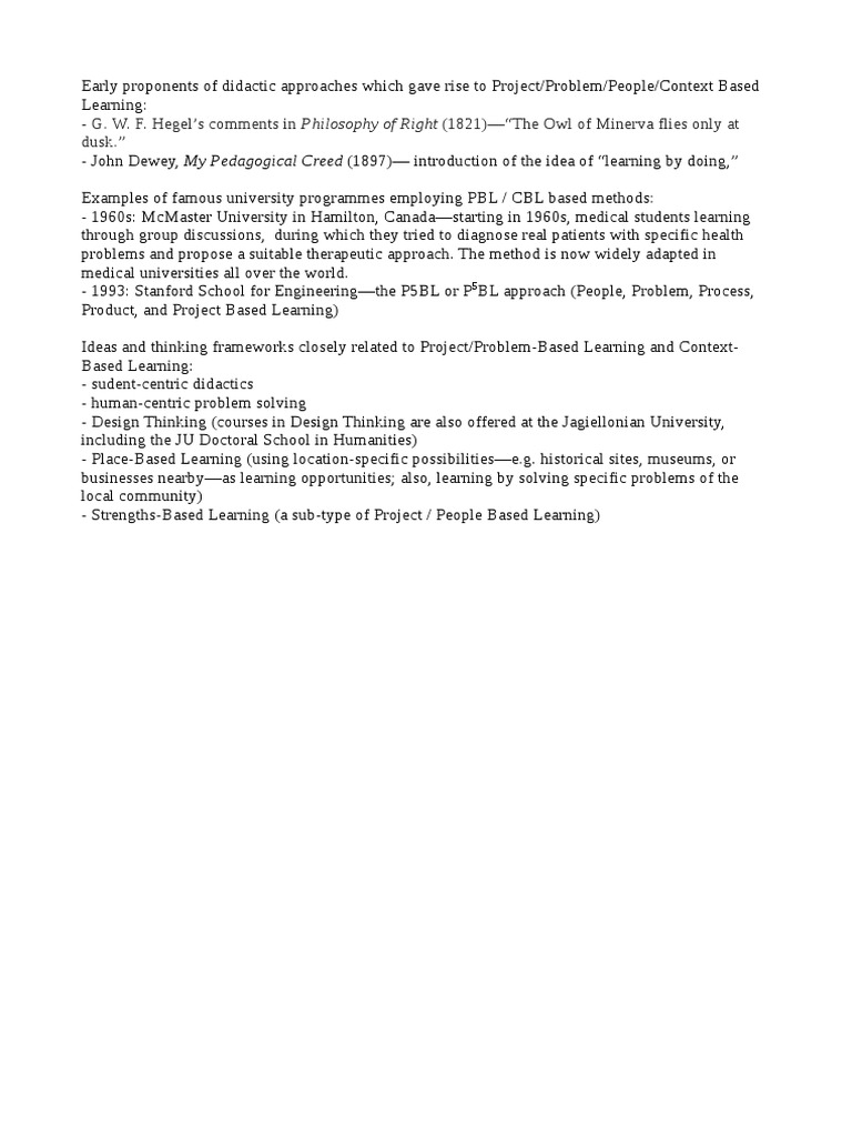 PBL CBL Handout | PDF