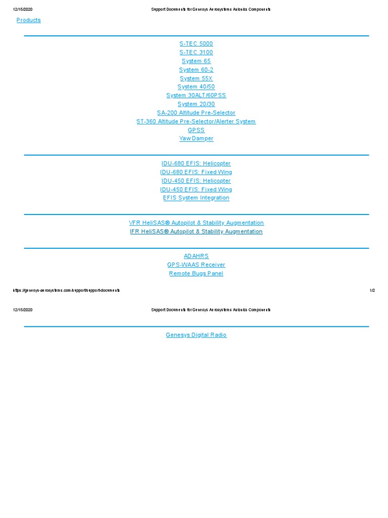 Genesys Aerosystems Avionics Components - Products PDF | PDF | Aviation ...