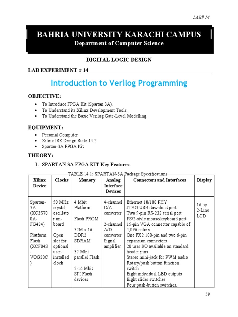 Lab 14 Verilog HDL 27092020 050232pm | PDF | Logic Gate | Field Programmable Gate Array