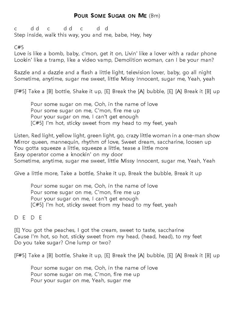 DEF LEPPARD - POUR SOME SUGAR ON ME Chart | PDF