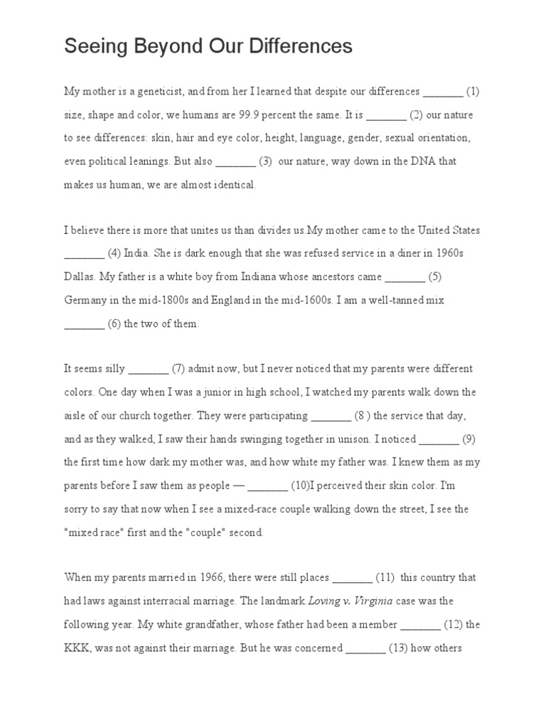 Seeing Beyond Our Differences | PDF