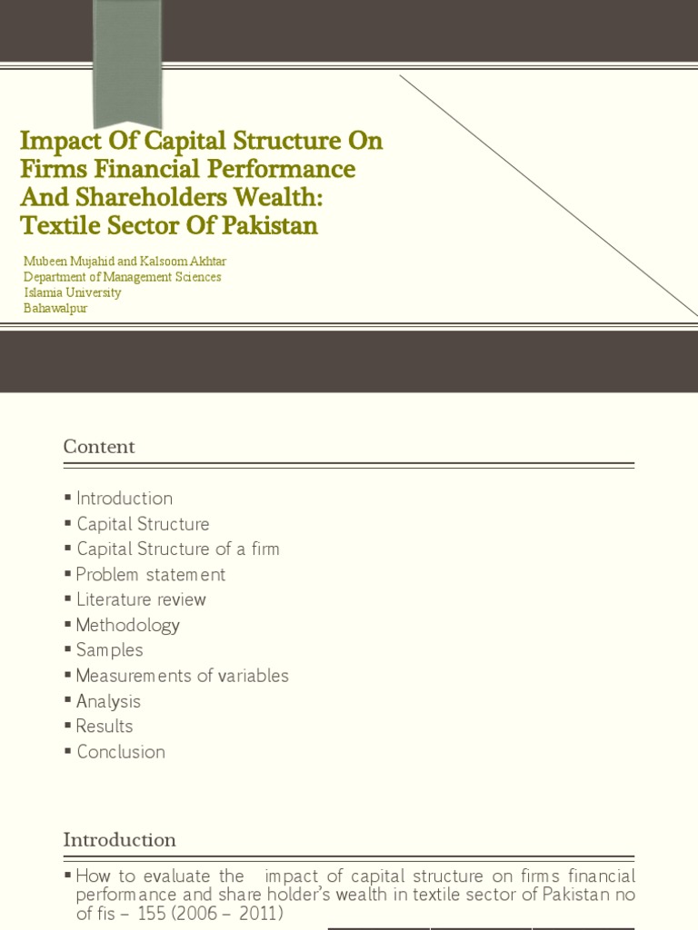 Capital Structure's Impact on Textile Firms | PDF | Capital Structure ...