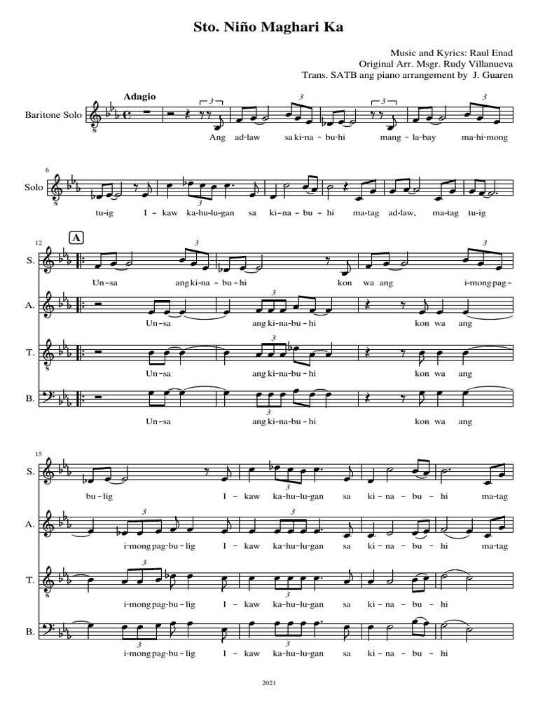Sto. Nino Maghari Ka (Voices Only) | PDF