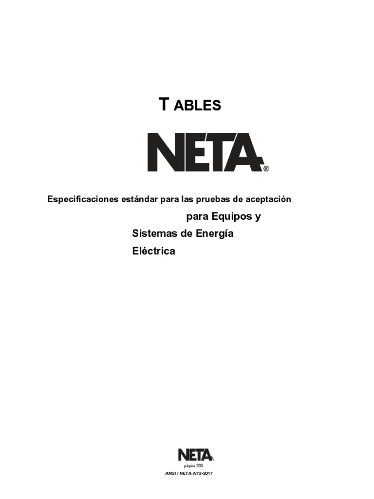 TABLASANSI-NETA ATS-2017 - E.en - Es | PDF | Aislador (Electricidad ...