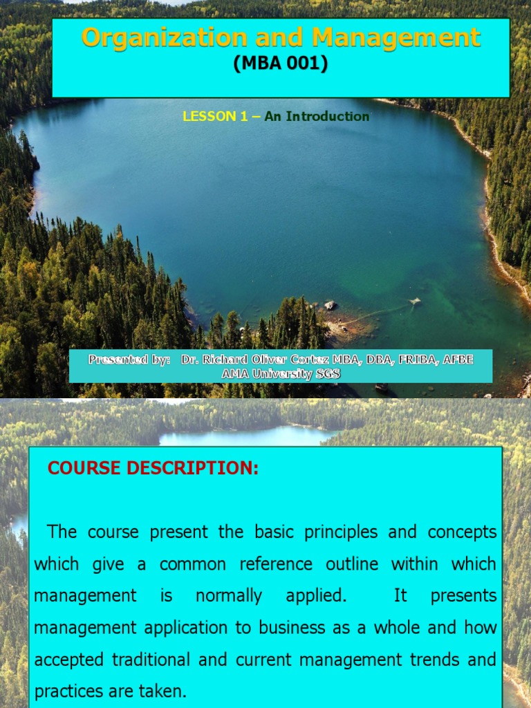 Organization and Management-Lesson 1 | PDF | Human Resources | Goal