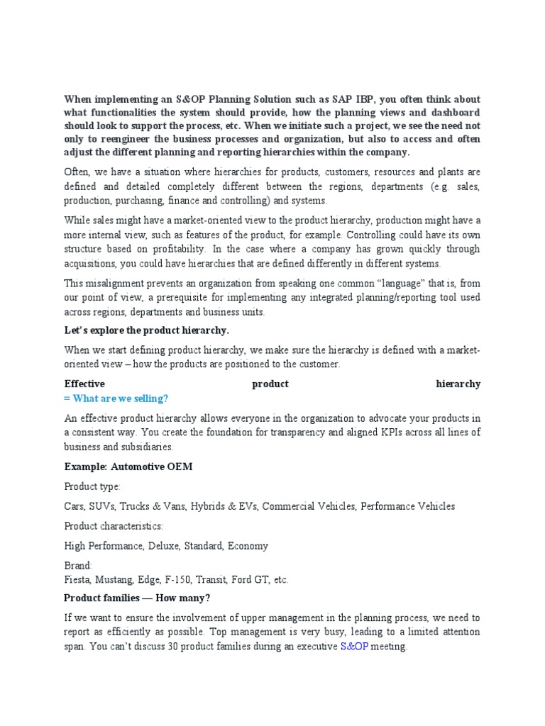 SAP IBP-Supply Chain | PDF | Sales | Hierarchy