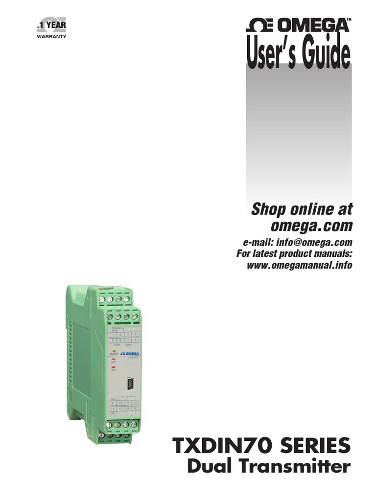 Transmisor de Temperatura Omegaette TXDIN70 | PDF | Thermocouple ...