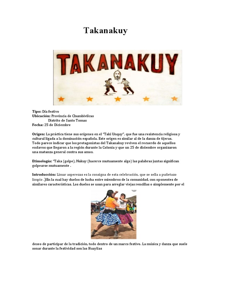 Takanakuy: Peleas Festivas en Chumbivilcas | PDF | Arte