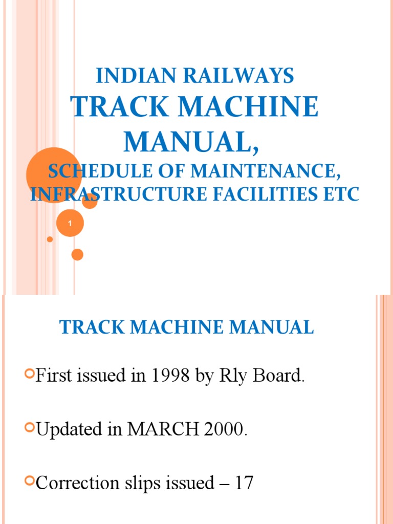 Indian Railways: Track Machine Manual | PDF | Nature