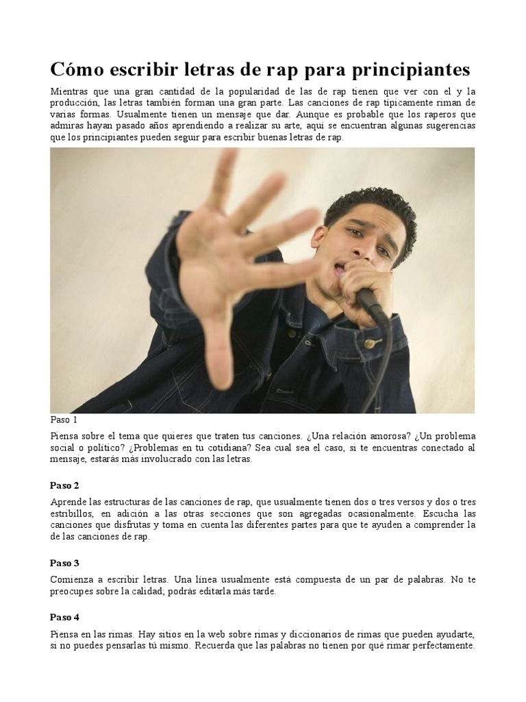 Guía para Escribir Letras de Rap | PDF | Artes del Lenguaje y ...