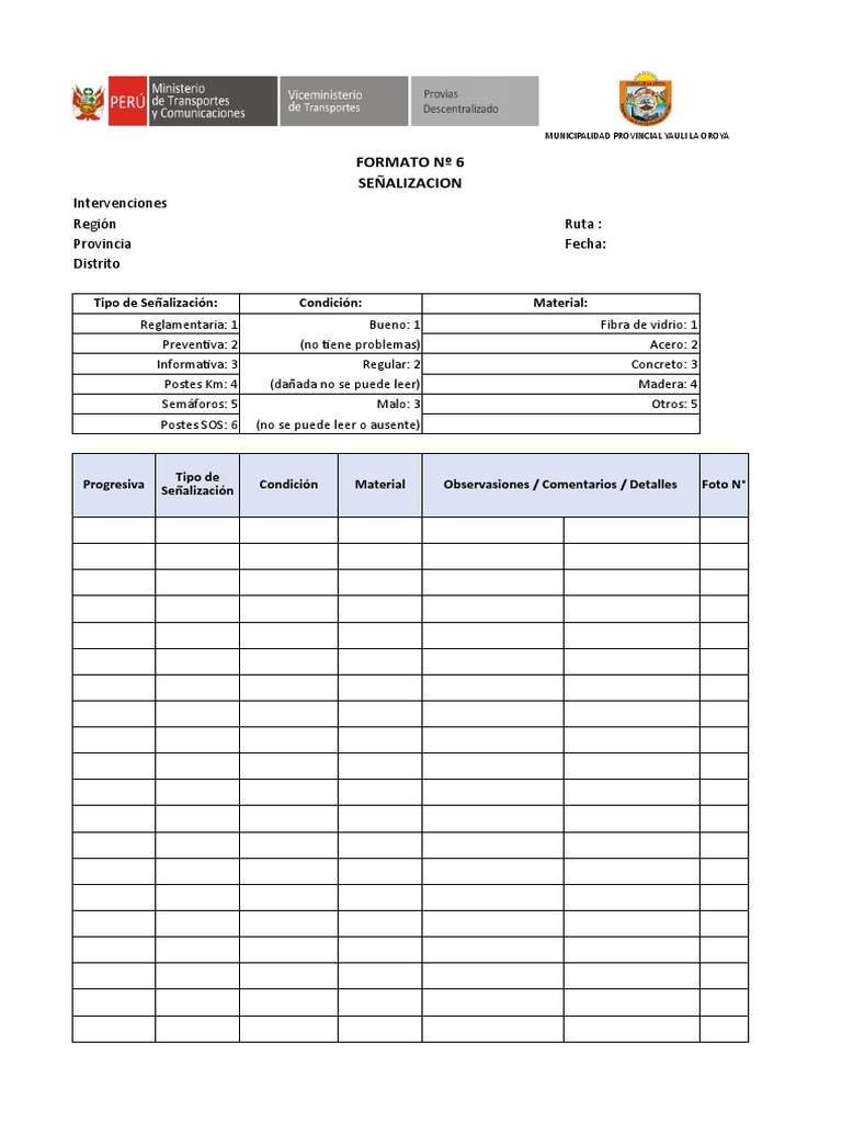 FORMATO #06-Señalizacion | PDF