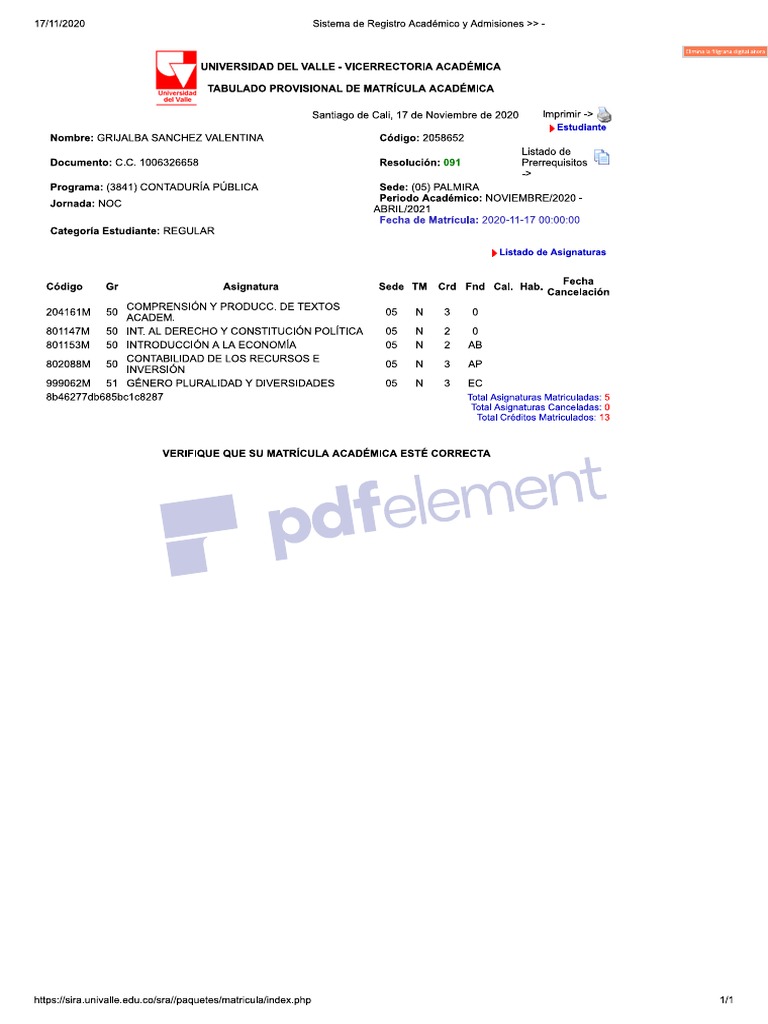 Tabulado 2 Semedtre | PDF