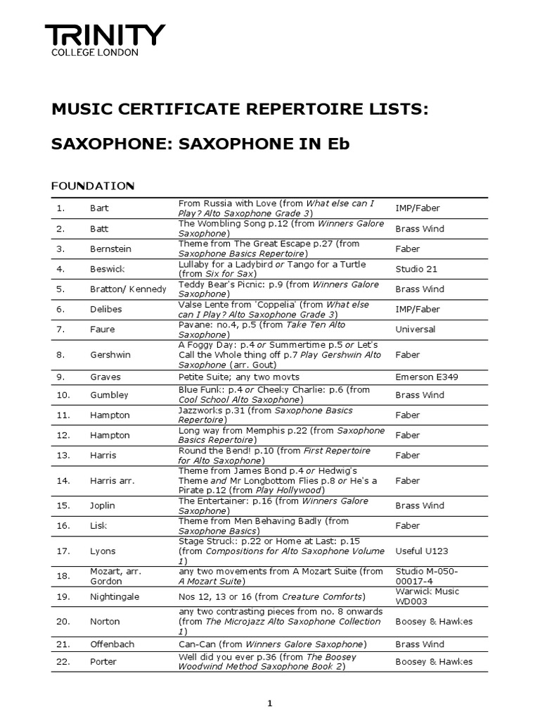 Saxophone PDF | PDF | Saxophone | Performing Arts