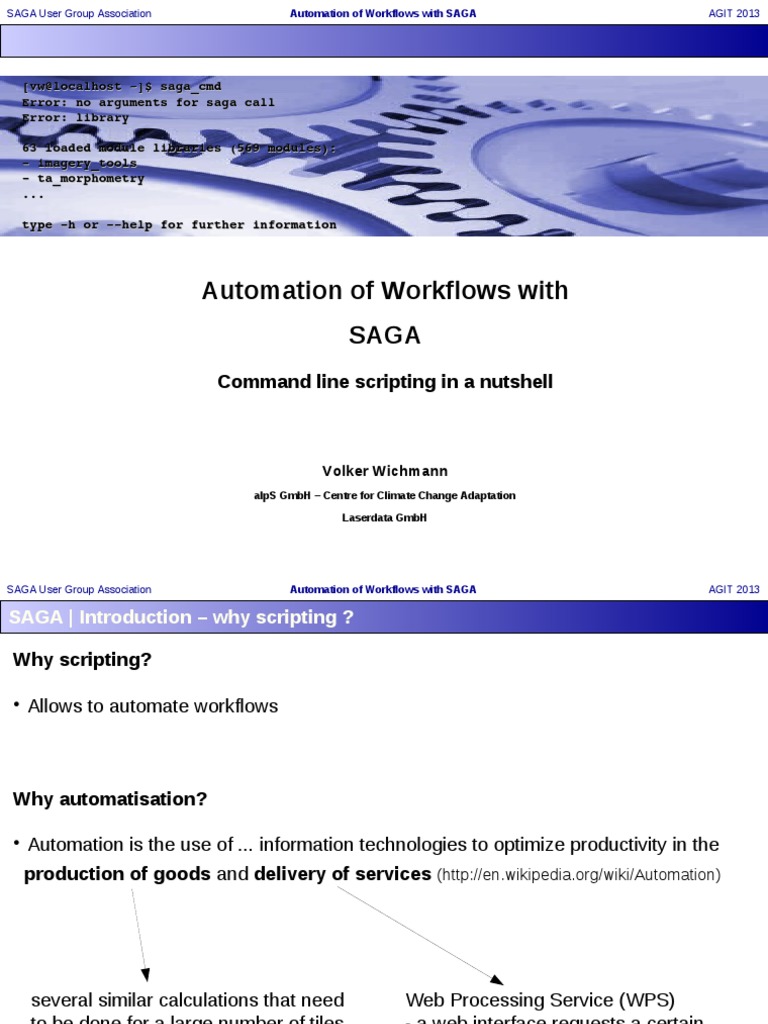 Automation Of Workflows With Saga Command Line Scripting In A Nutshell Download Free Pdf