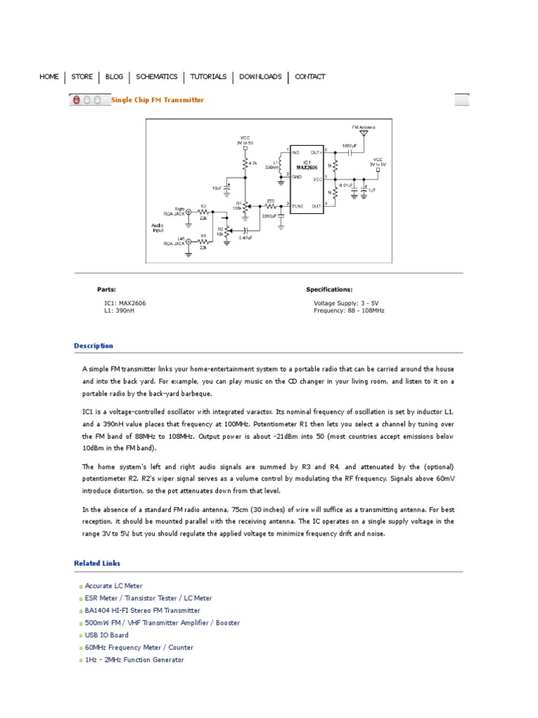 Single Chip FM Transmitter Guide | PDF | Technology & Engineering