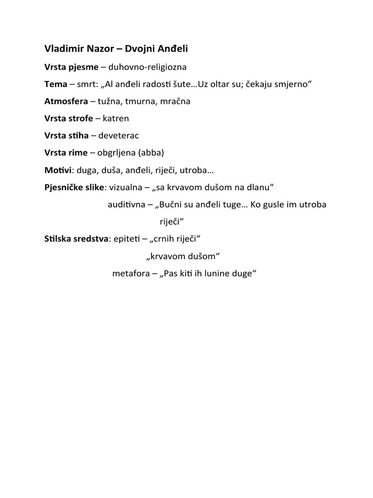 Interpretacije Vladimir Nazor | PDF