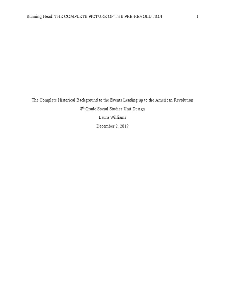 Pre-Revolution American History Unit | PDF | Educational Assessment ...